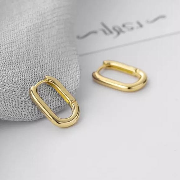 Jewelry | New 925 Sterling Silver Rectangular Hoop Earrings | Poshmark